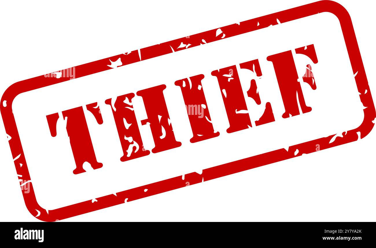 Thief red rubber stamp vector with texture isolated Stock Vector Image ...
