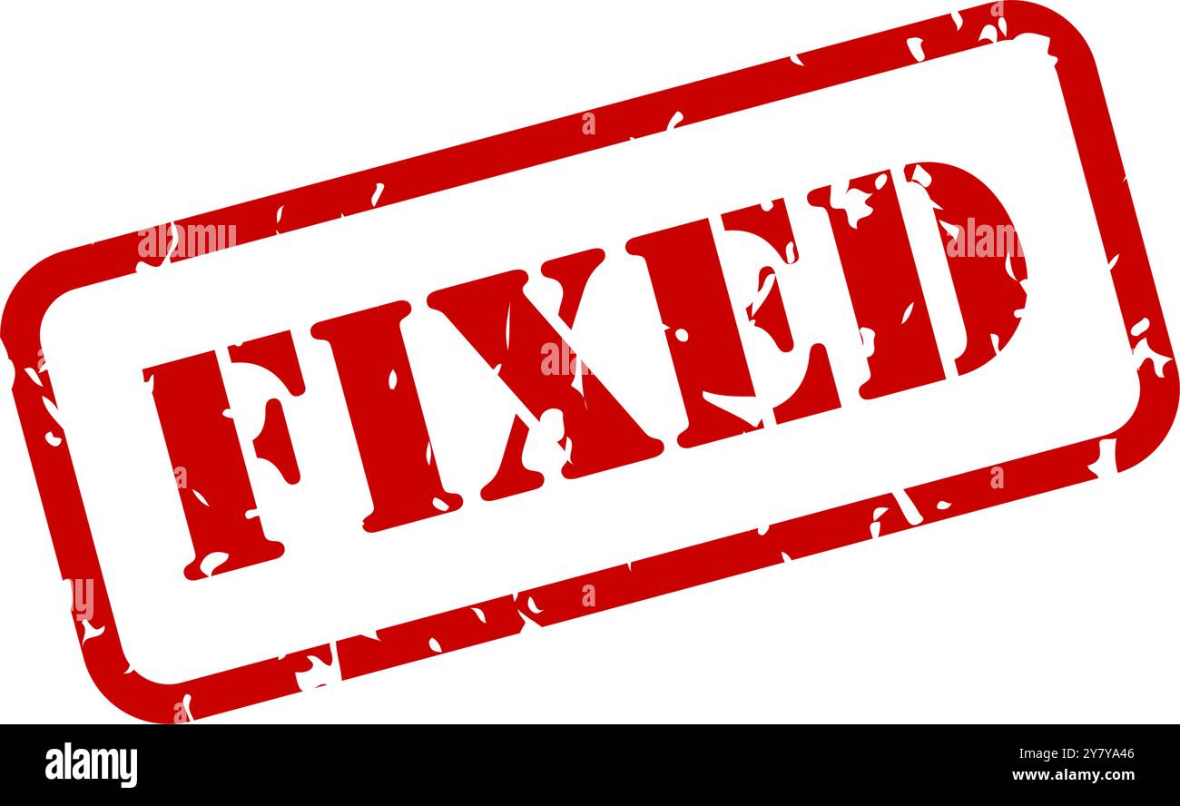 Fixed red rubber stamp vector with texture isolated Stock Vector Image ...