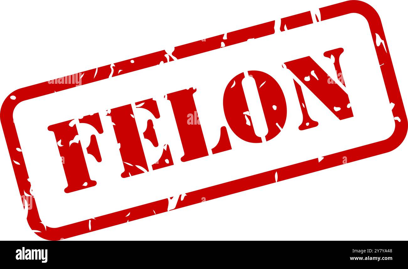Felon red rubber stamp vector with texture isolated Stock Vector Image ...