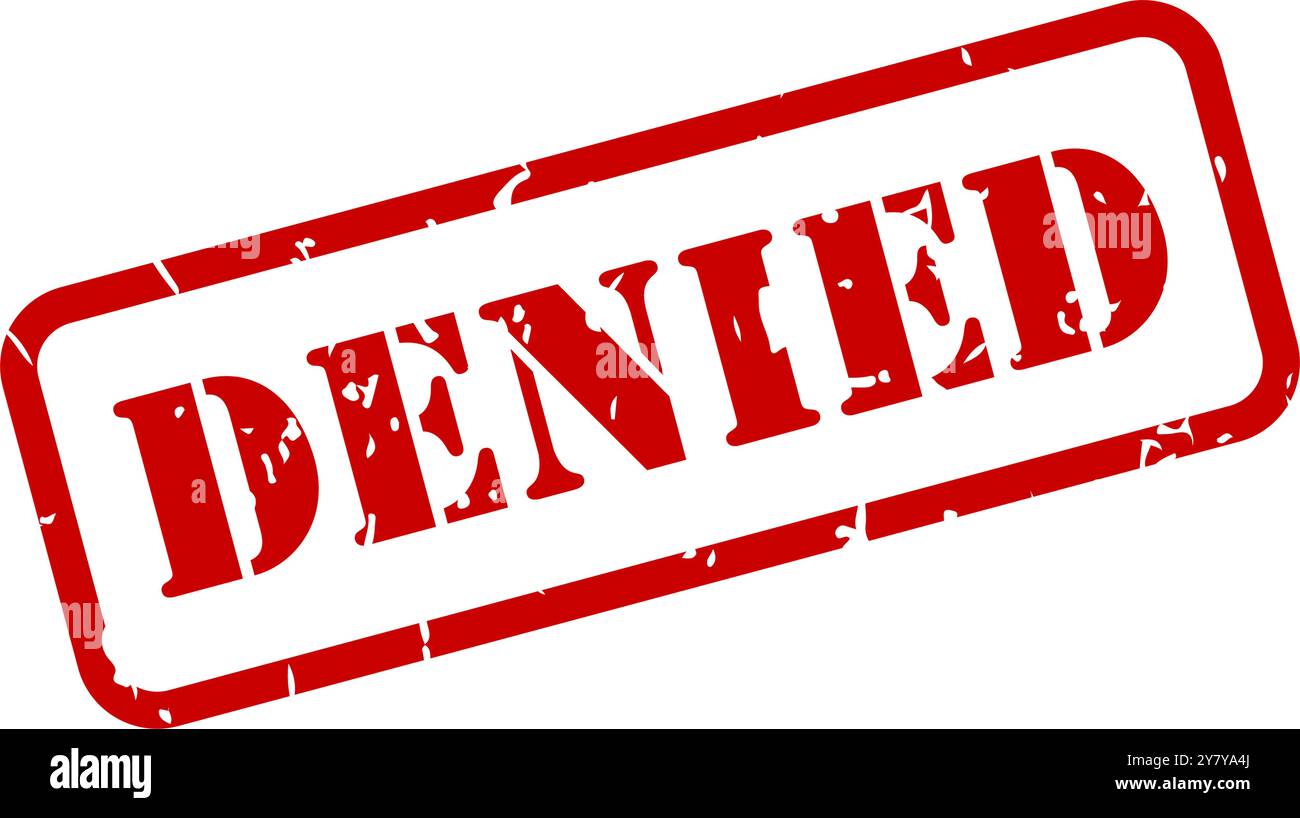 Denied red rubber stamp vector with texture isolated Stock Vector Image ...