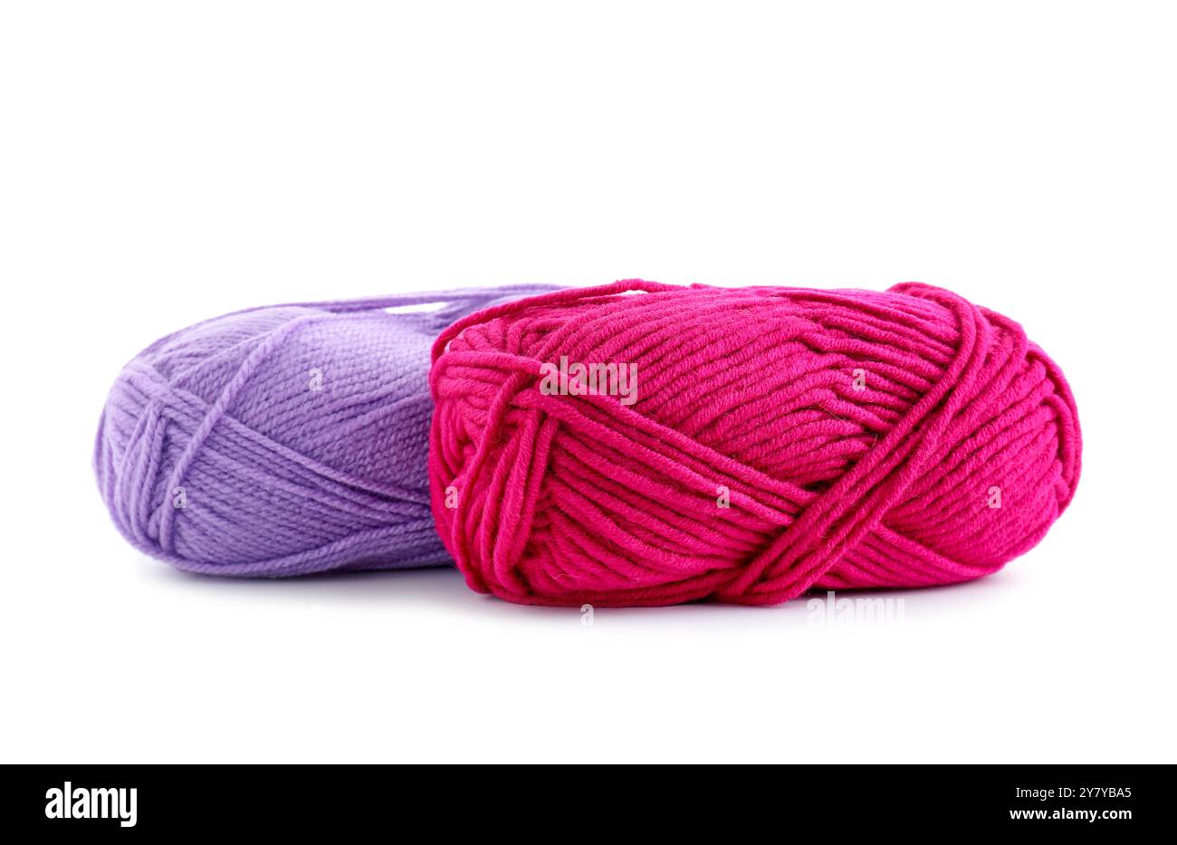 Two beautiful bright yarns isolated on white Stock Photo - Alamy