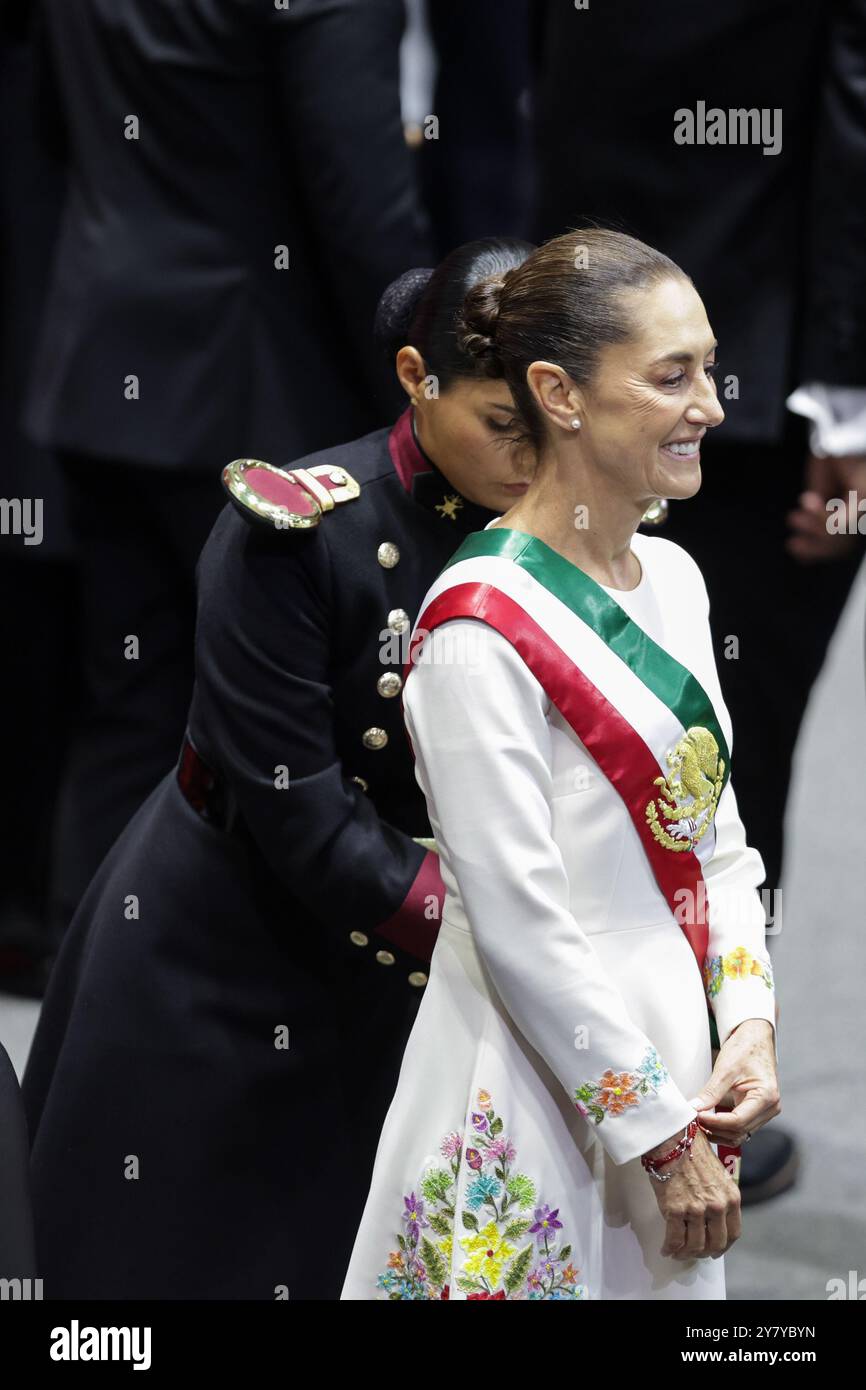 Mexico City, Mexico. 1st Oct, 2024. Claudia Sheinbaum Pardo (front ...