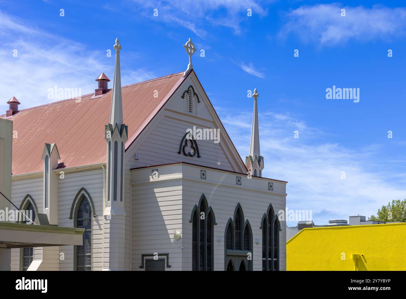 New Zealand, Napier churches in Art Deco city center Stock Photo - Alamy