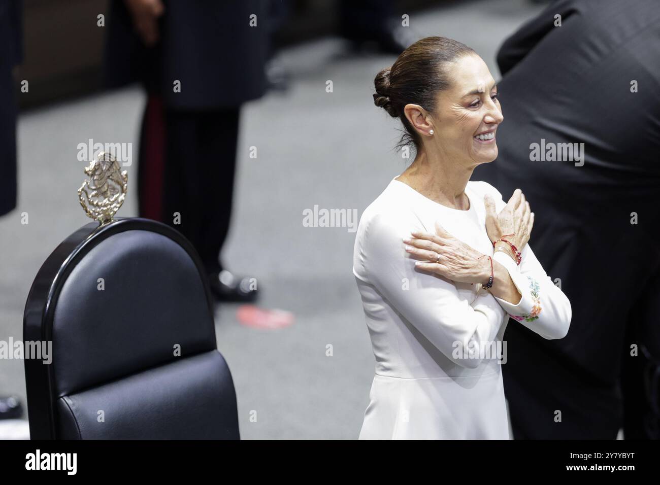 Mexico City, Mexico. 1st Oct, 2024. Claudia Sheinbaum Pardo attends her ...