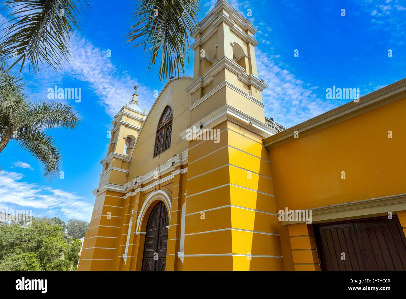 Peru. Lima, colorful streets near Bridge of Sighs, Puente de los ...