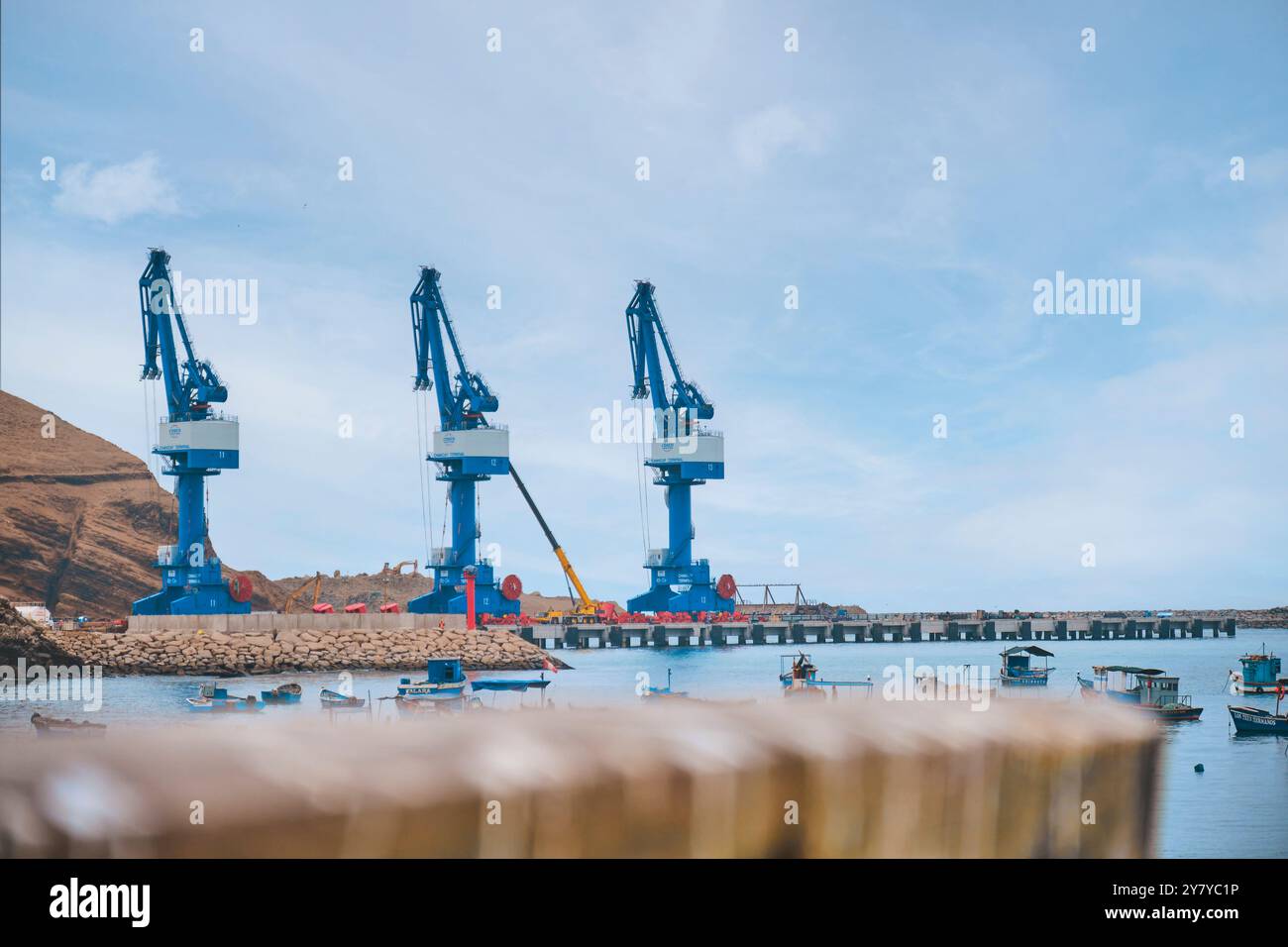 Chancay, Lima. Peru, September 20 2024: Panoramic view of the Chancay ...