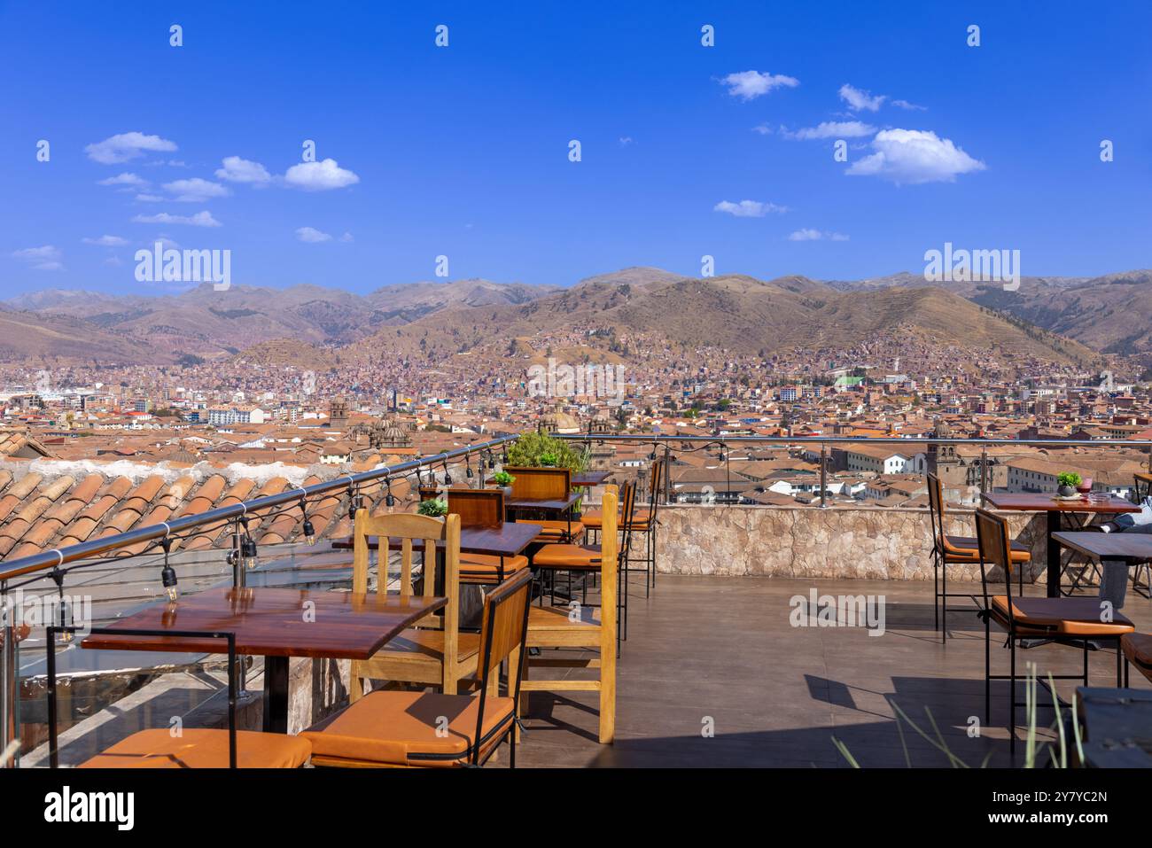 Peru. scenic panoramic view of Cusco panoramic skyline from San ...
