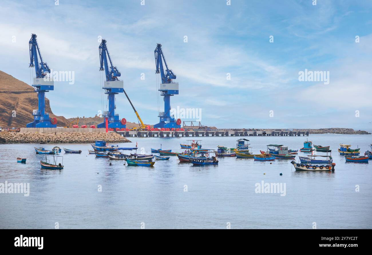 Chancay, Lima. Peru, September 20 2024: Panoramic view of the Chancay ...