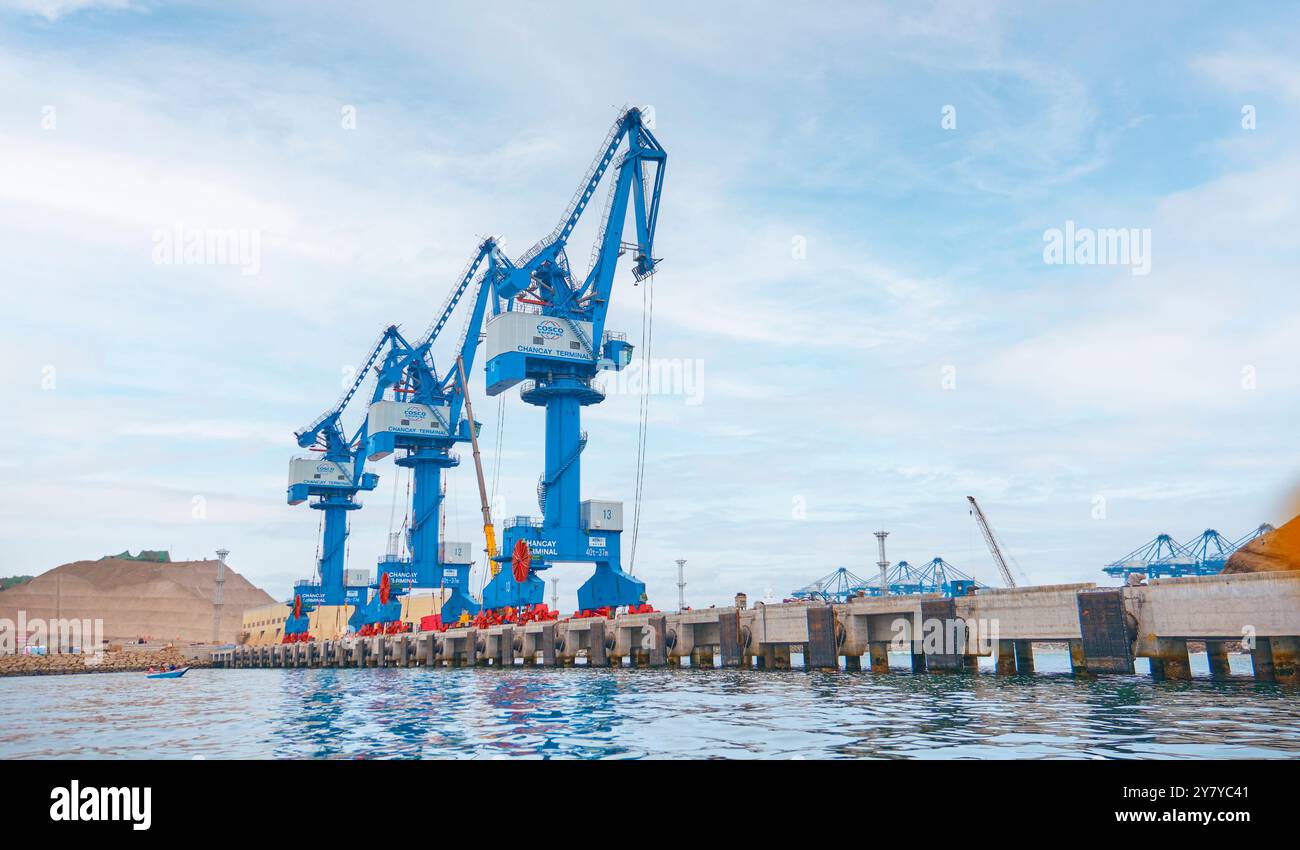 Chancay, Lima. Peru, September 20 2024: Chancay Mega seaport. Located ...