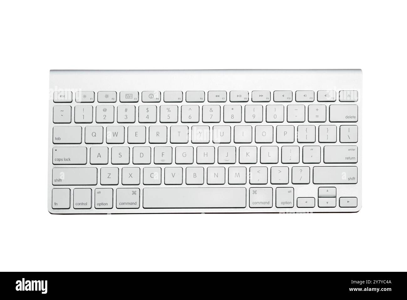 Modern aluminum computer keyboard isolated on white background Stock ...