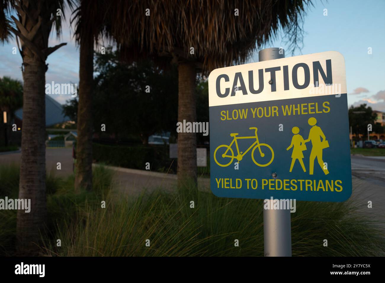 Yield to pedestrians sign hi-res stock photography and images - Alamy