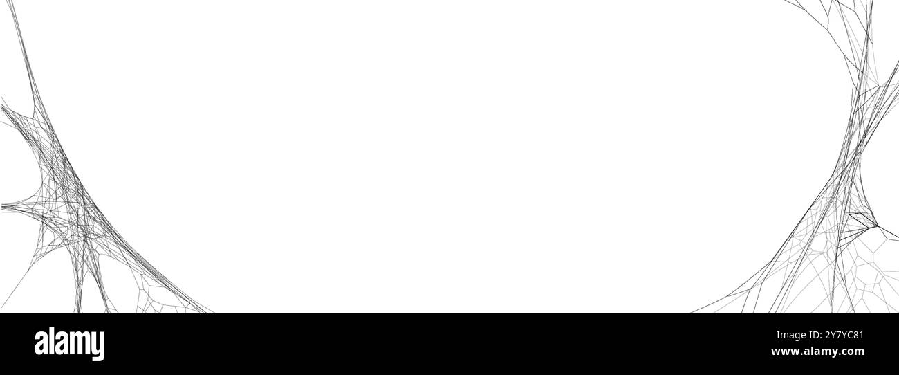 Scary messy cobweb meshes frame realistic vector icon Stock Vector ...