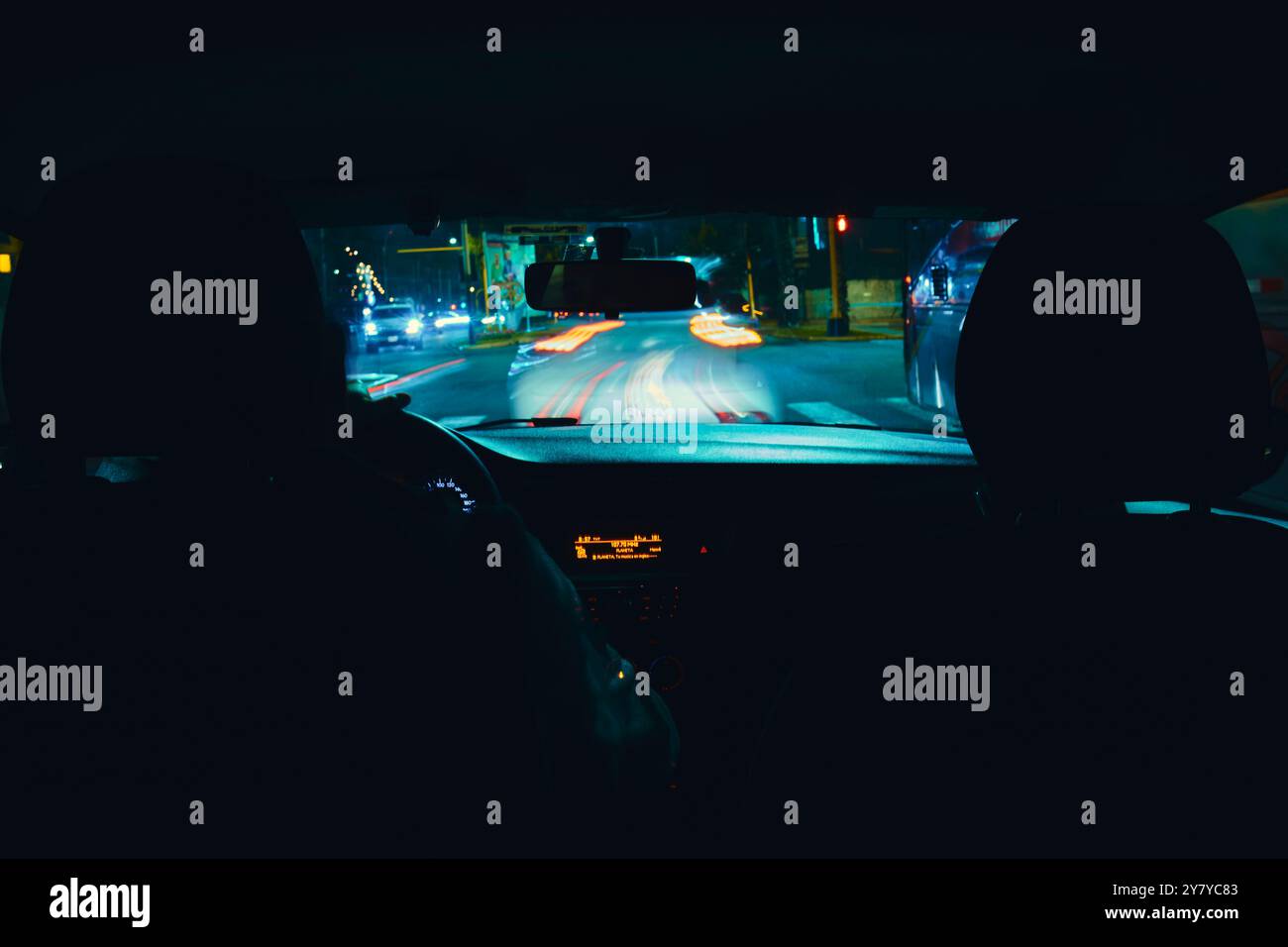 A couple is driving in a car at night, motion blur Stock Photo - Alamy