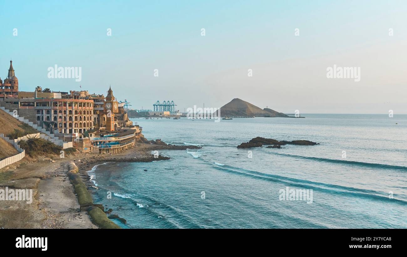 Panoramic view of the Chancay tourist castle, entertainment and tourism ...