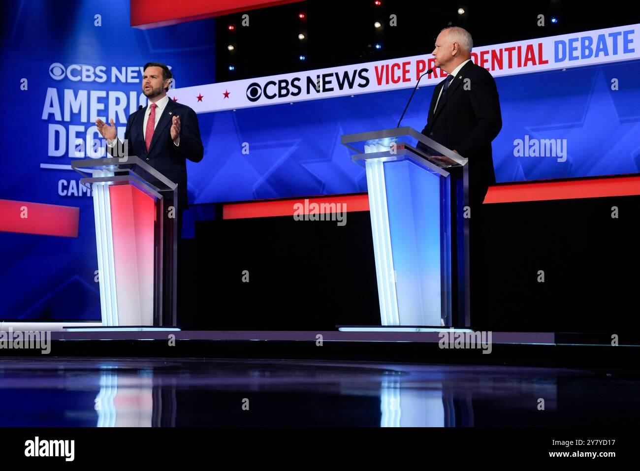 Republican vice presidential nominee Sen. JD Vance, R-Ohio, and Democratic vice presidential ...