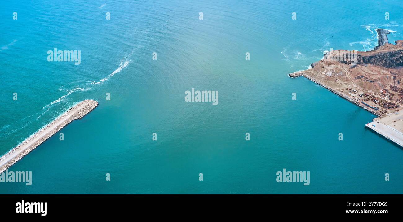 Chancay seaport. Located in Peru, Mega port under construction, future ...