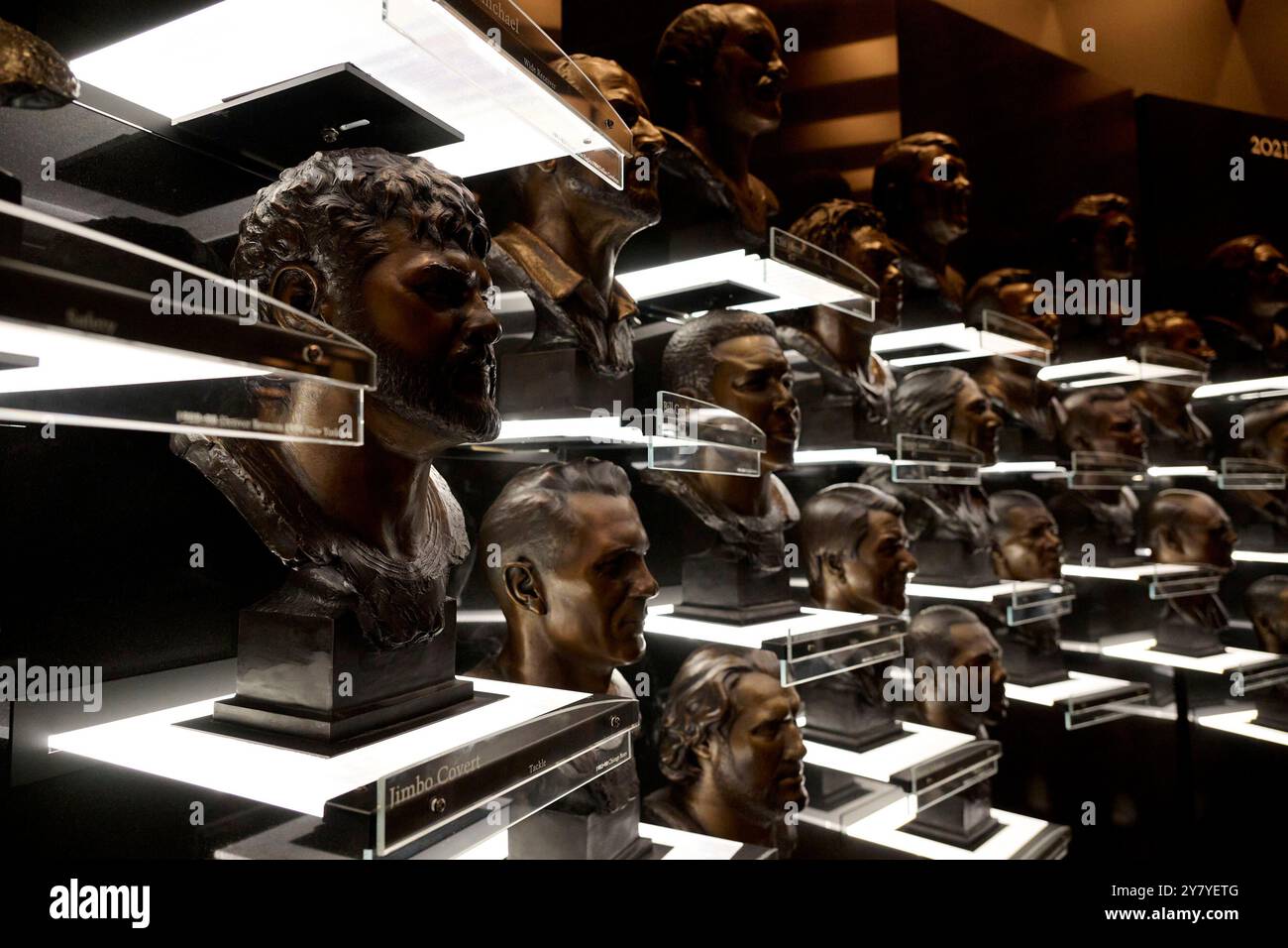 General view of the bust for Jimbo Covert of the Chicago Bears at the ...