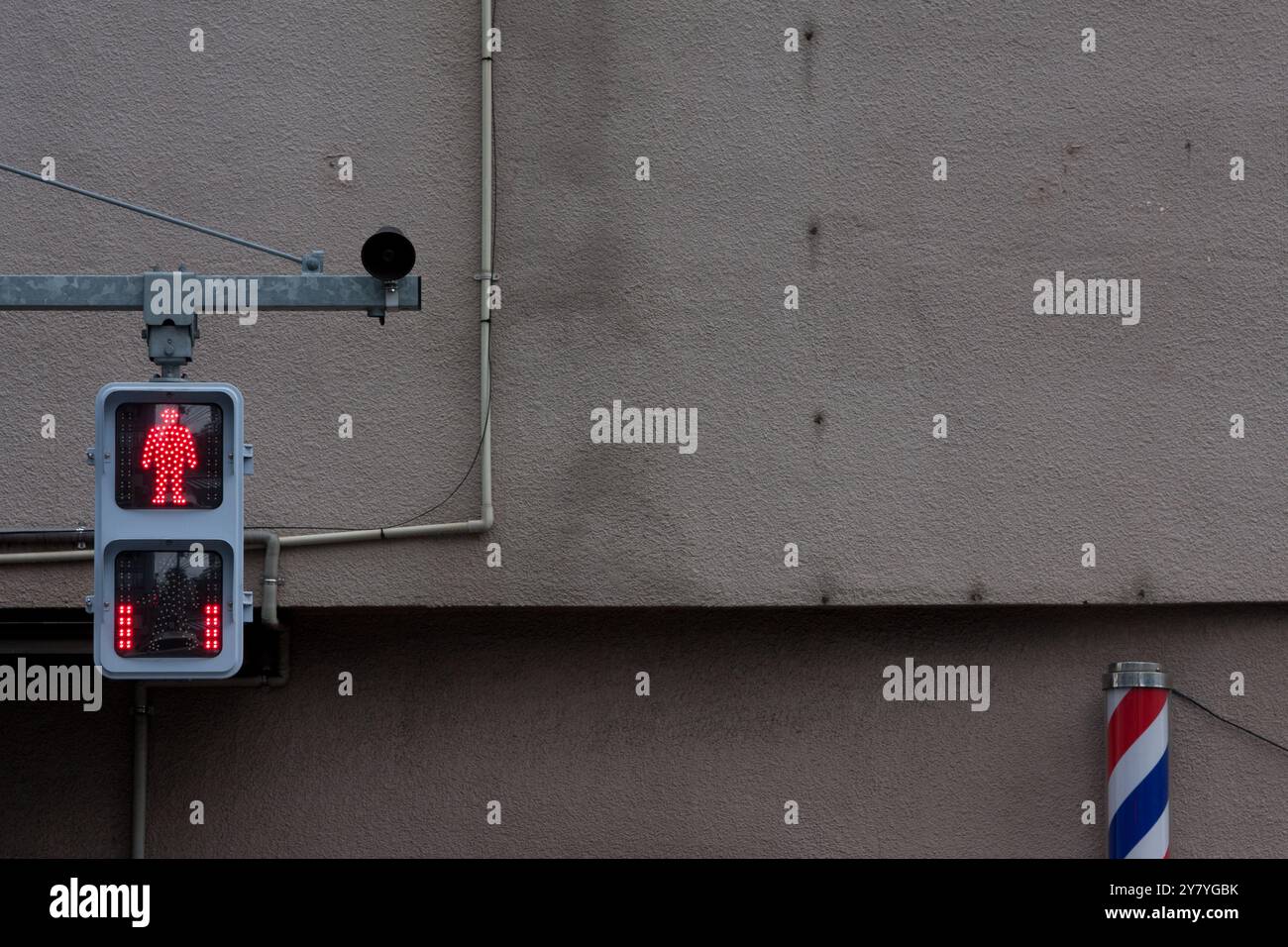 Red man on a crossing signal with a countdown timer bar in Tokyo, Japan ...