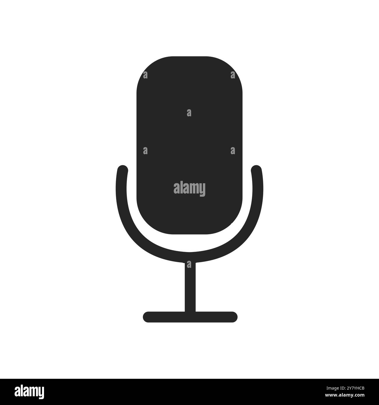 Sound record icon, microphone equipment button, podcast symbol, retro ...