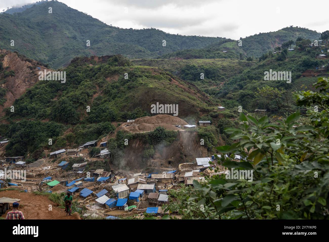 Aerial view of mining in Kamituga, eastern Congo, Thursday, Sept. 5 ...