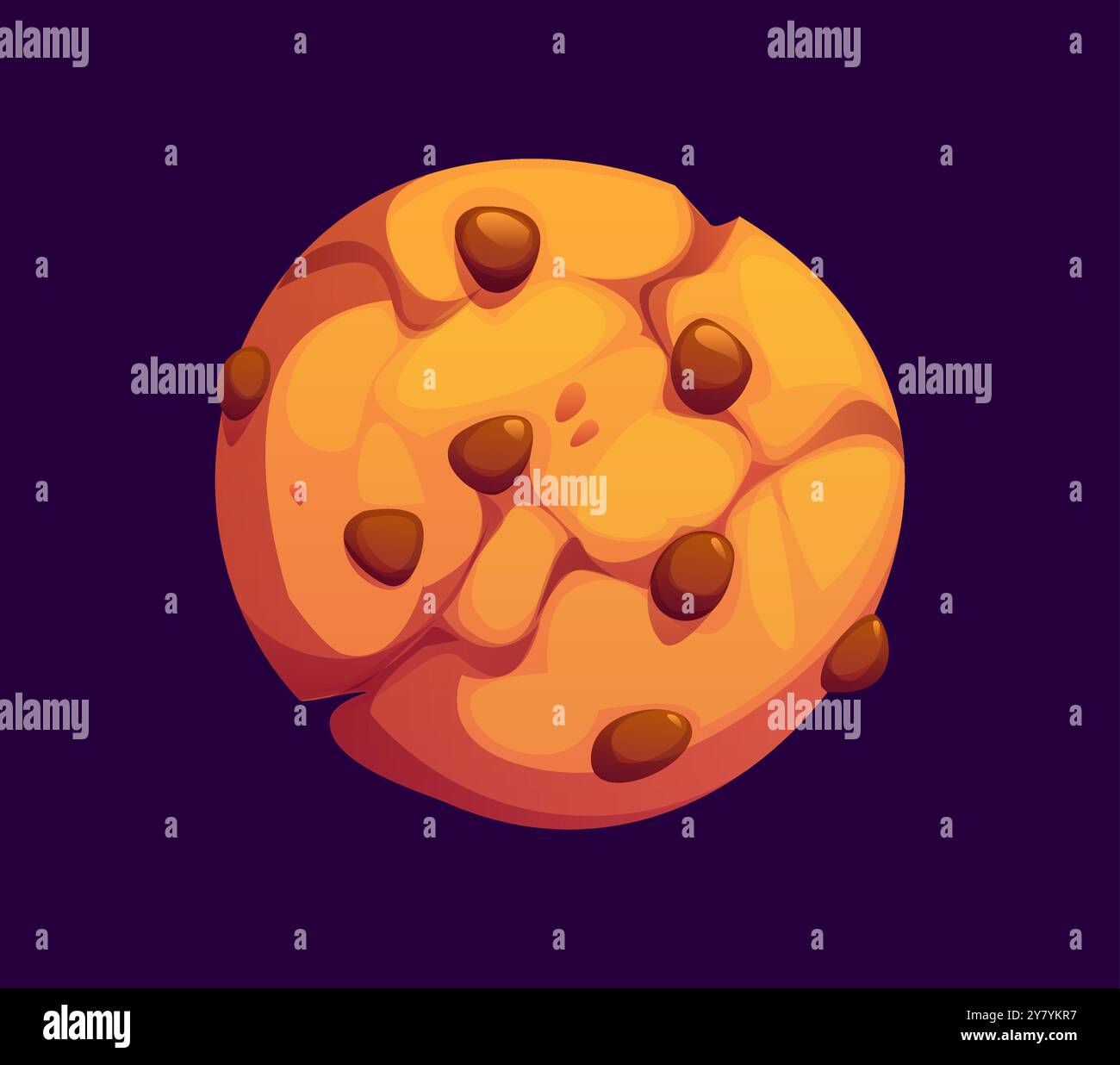 Cartoon chocolate chip cookie, confectionery and sweet pastry. Isolated ...