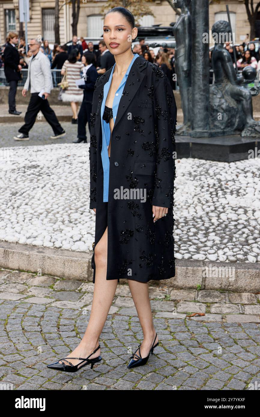 Nara Aziza Smith attends the Miu Miu Paris Womenswear S/S 2025 show as ...