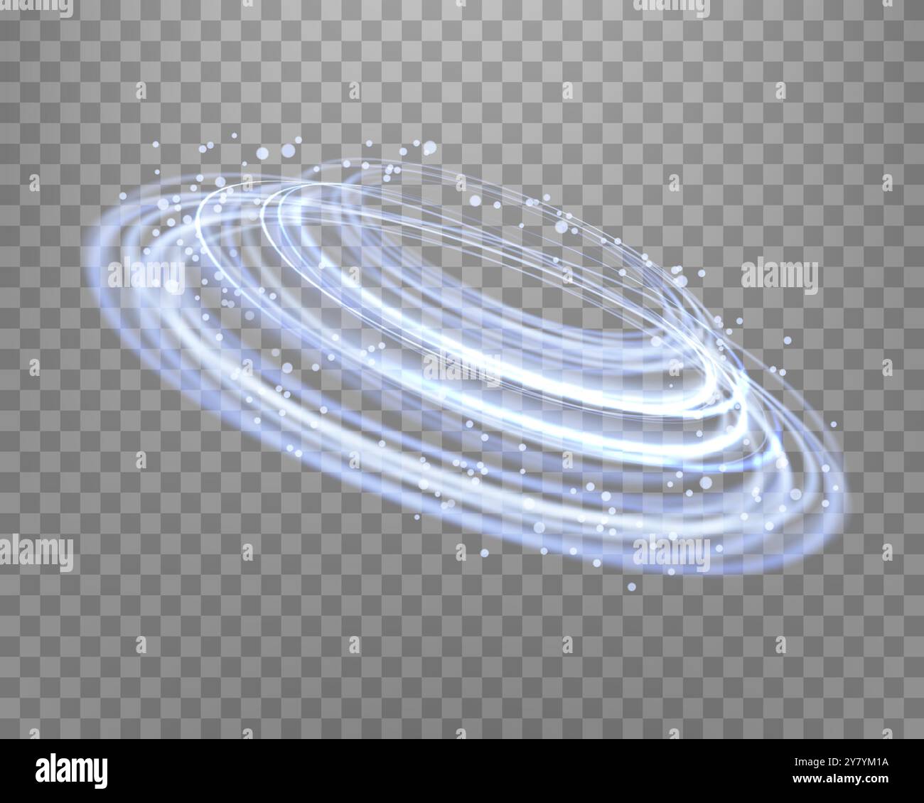 Blue magic glowing ring. Neon realistic energy flare halo ring ...