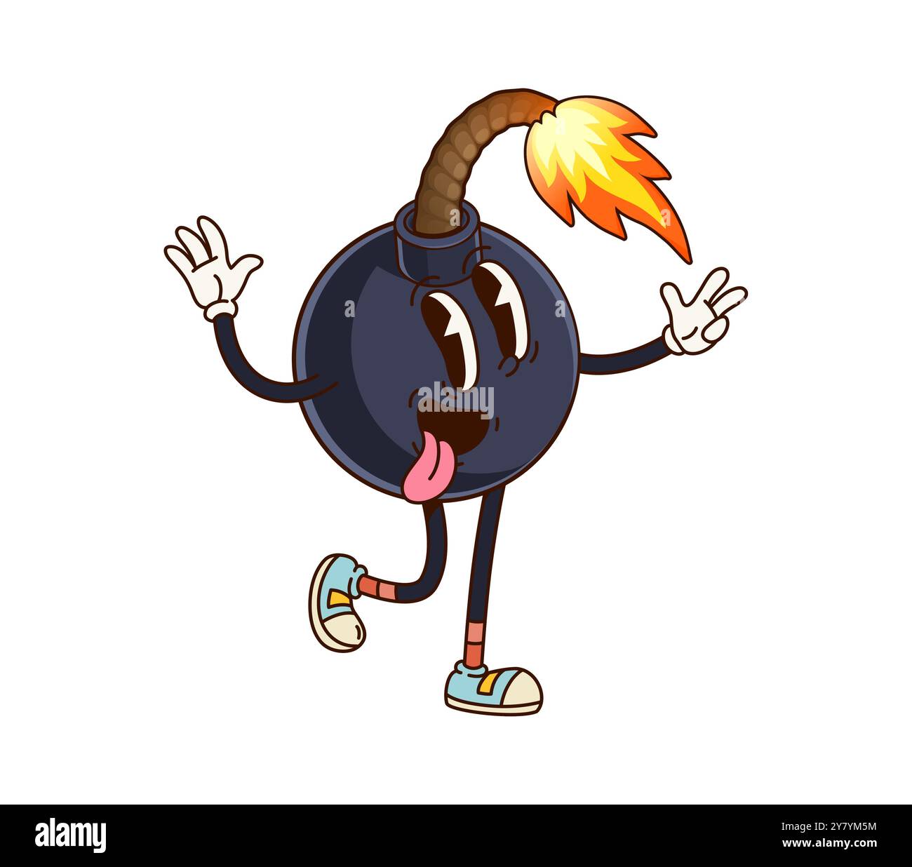 Groovy bomb character. Isolated cartoon vector explosive weapon ...