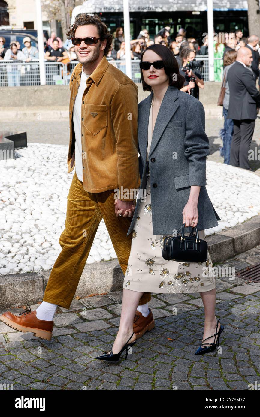 Daisy Ridley, Tom Bateman attends the Miu Miu Paris Womenswear S/S 2025 ...