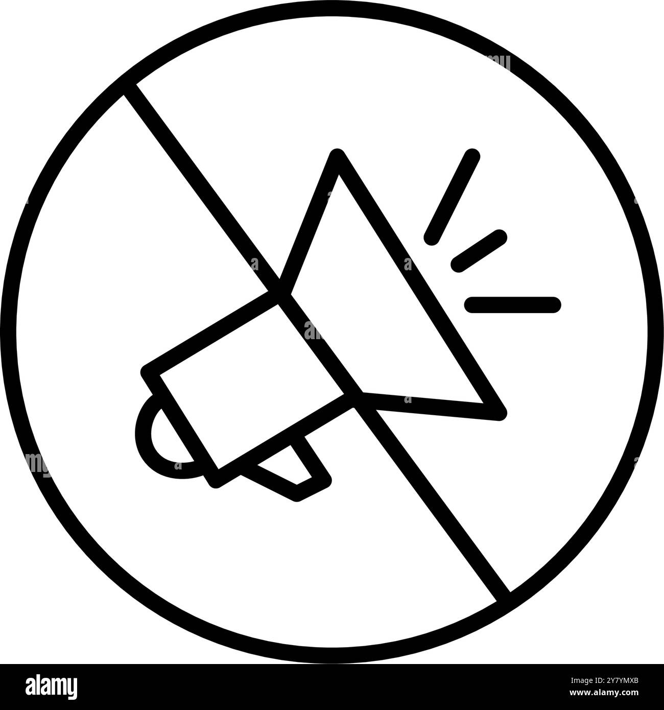 Megaphone speaker crossed. Announcement and promotions prohibited ...