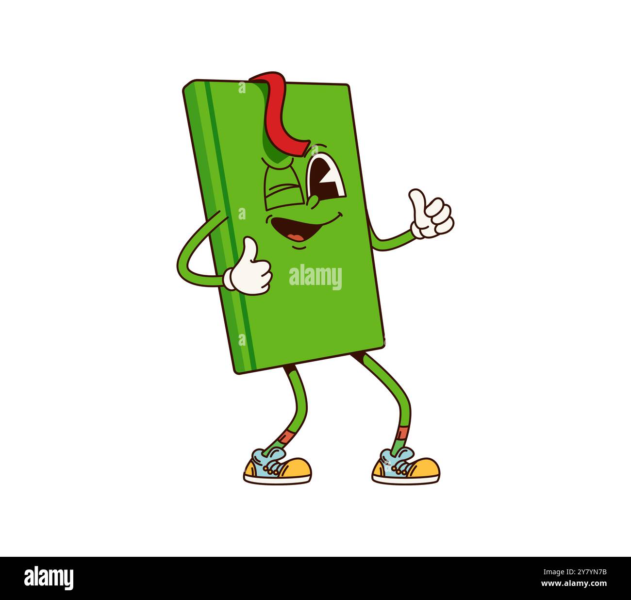 Book groovy character. Isolated cartoon vector retro textbook personage ...