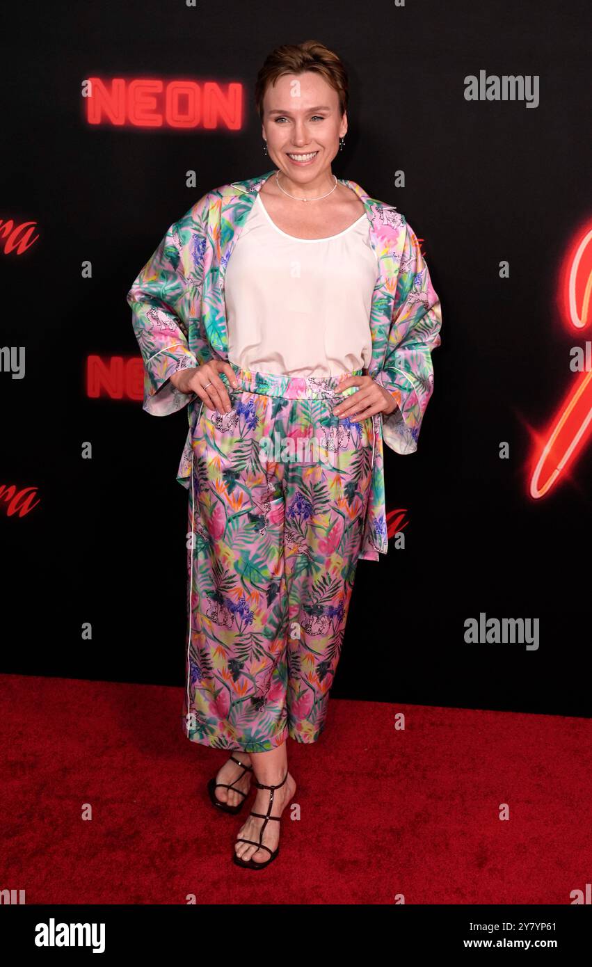 Darya Ekamasova poses at the premiere of the film "Anora," Tuesday, Oct ...
