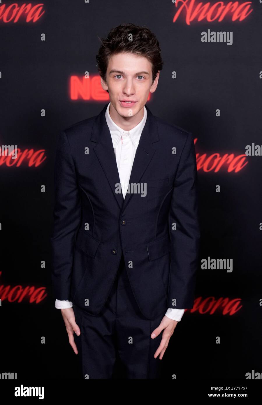 Mark Eydelshteyn poses at the premiere of the film "Anora," Tuesday ...