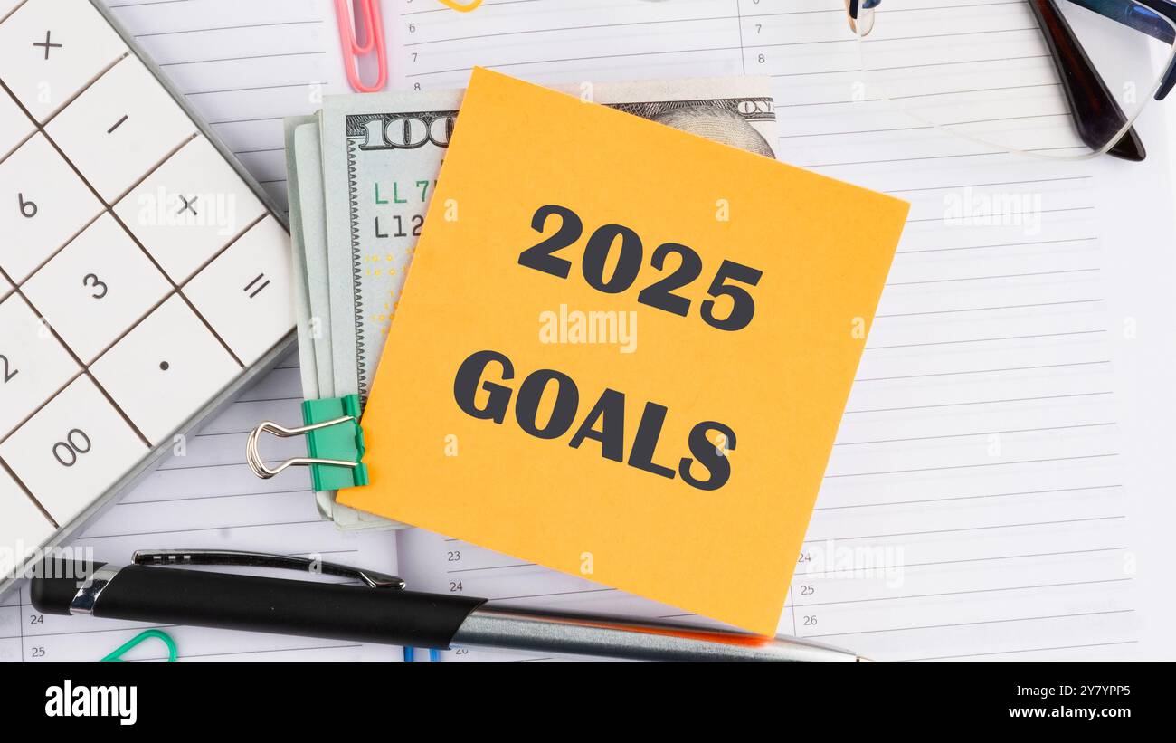 New Year New Start, Resolutions, Strategy, mission concept. 2025 GOALS ...