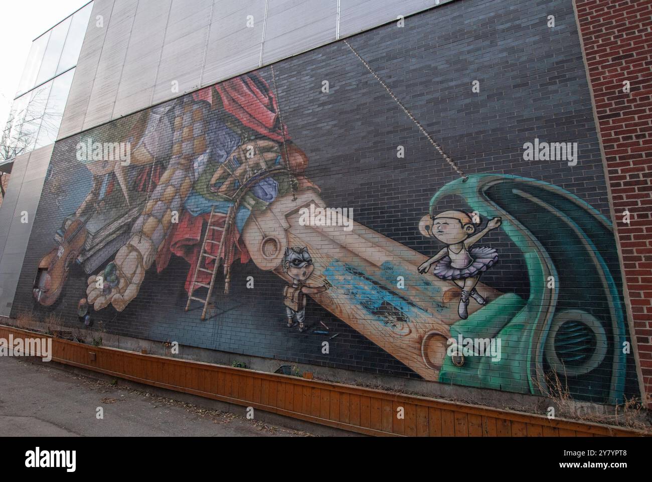 Pinocchio mural in Hochelaga neighborhood in Montreal, Quebec, Canada ...