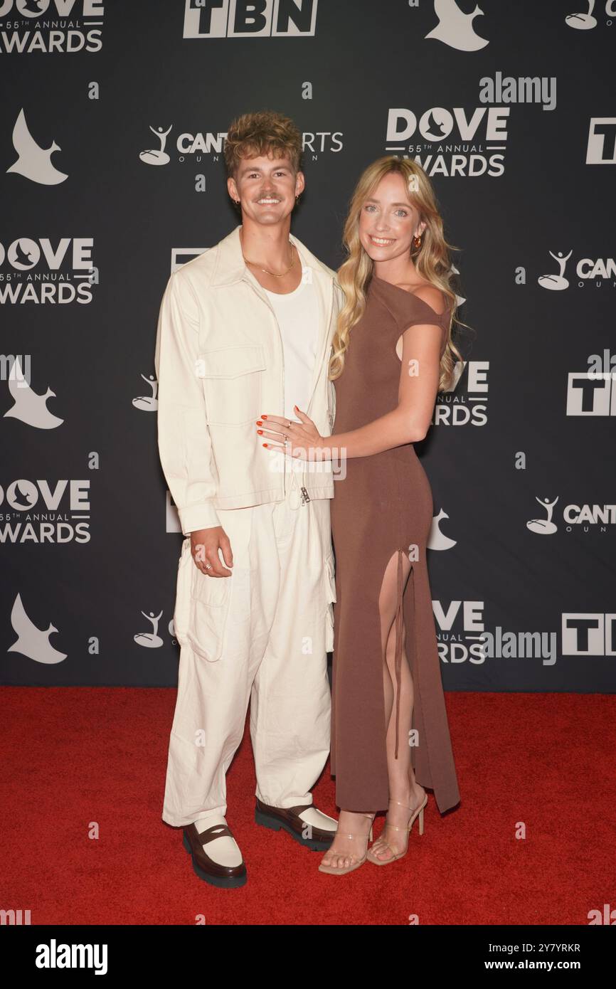 Nashville, Tennessee, USA, October 1, 2024. Forest Frank and his wife ...