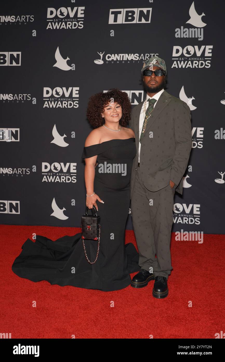 Nashville, Tennessee, USA, October 1, 2024. Alex Jean with his wife At ...