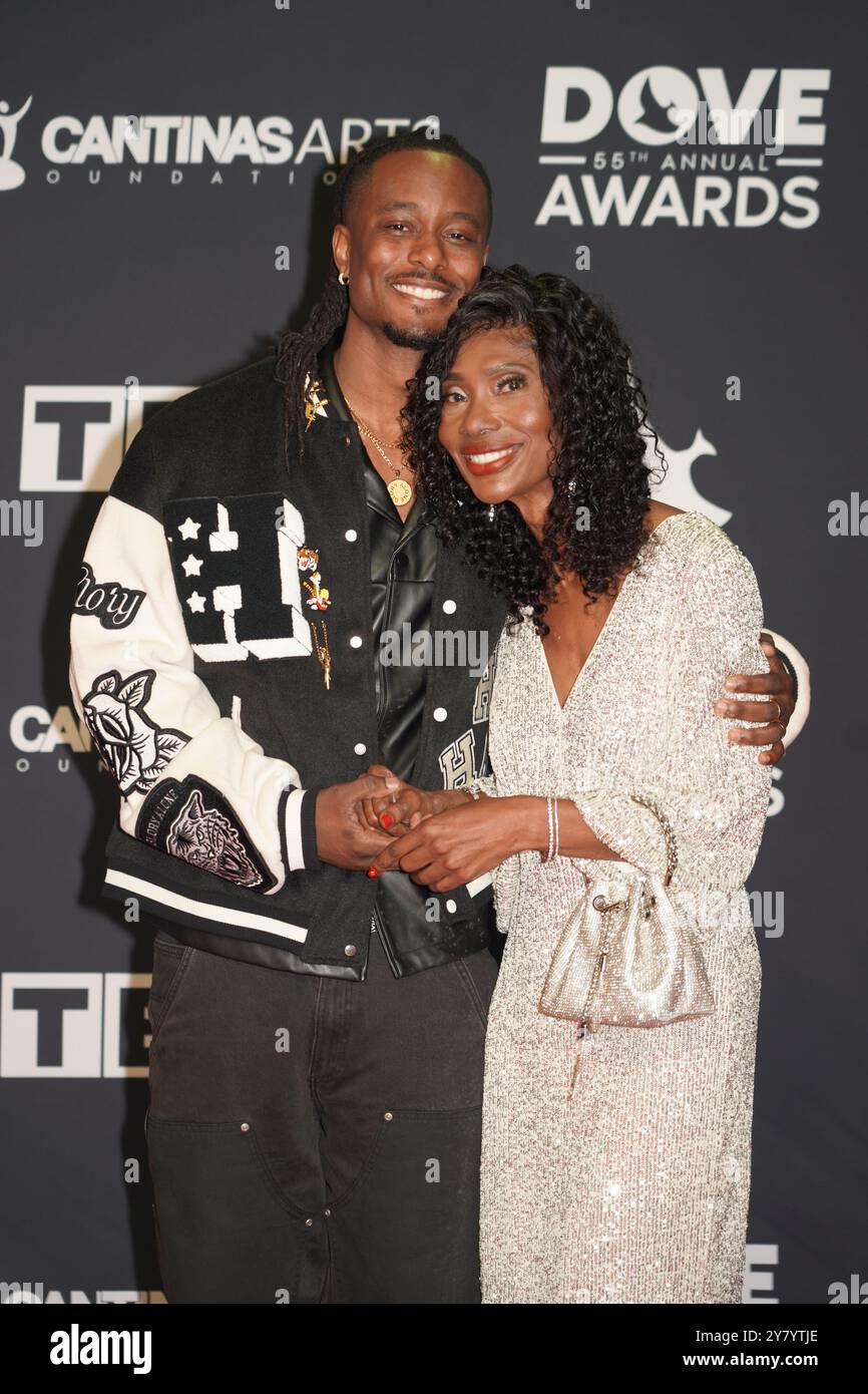 Nashville, Tennessee, USA, October 1, 2024. Rapper KB with his mom At ...