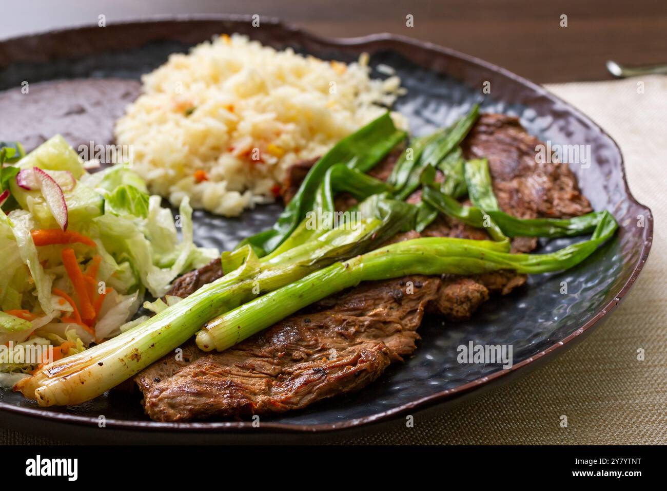 A view of a carne asada plate Stock Photo - Alamy