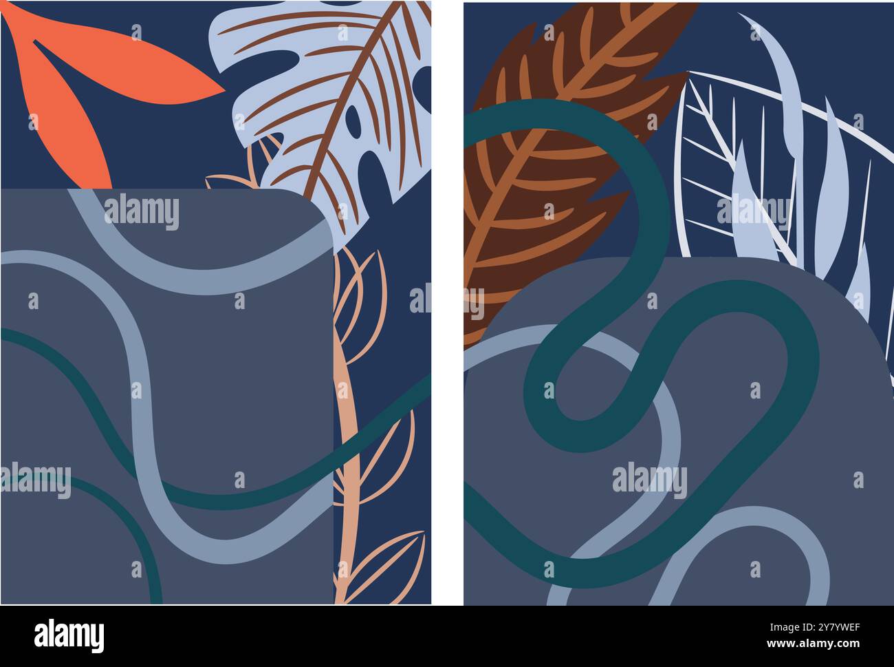 Both panels evoke a sense of nature and tranquility with their organic ...