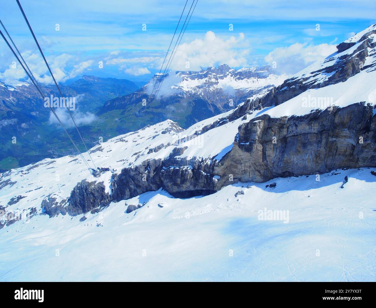 Rotair overhead cable car on Mt. Titlis in Switzerland Stock Photo - Alamy