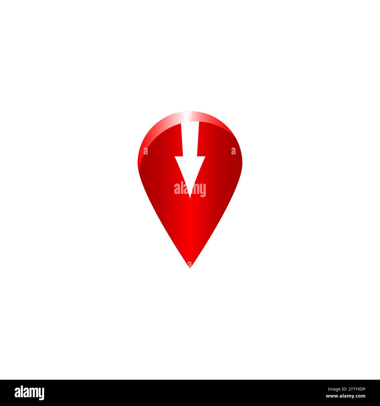 3D location icon vector. Red color shiny map location point or pin mark ...