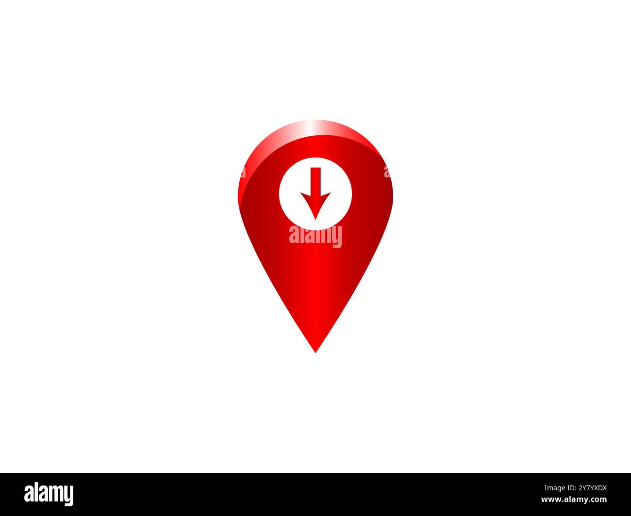 3D location icon vector. Red color shiny map location point or pin mark ...