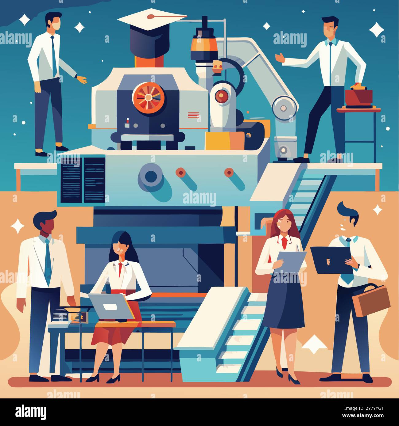 Ai in modern workspace Stock Vector Images - Alamy