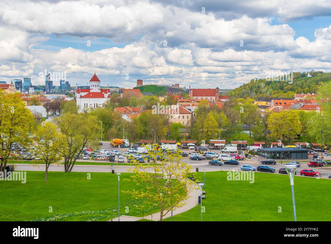 Downtown Vilnius city skyline, cityscape of Lithuania in Europe Stock ...