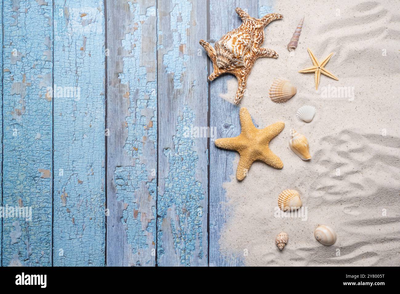 Summer, beach and vacation concept with free text space. Top view. Flat ...