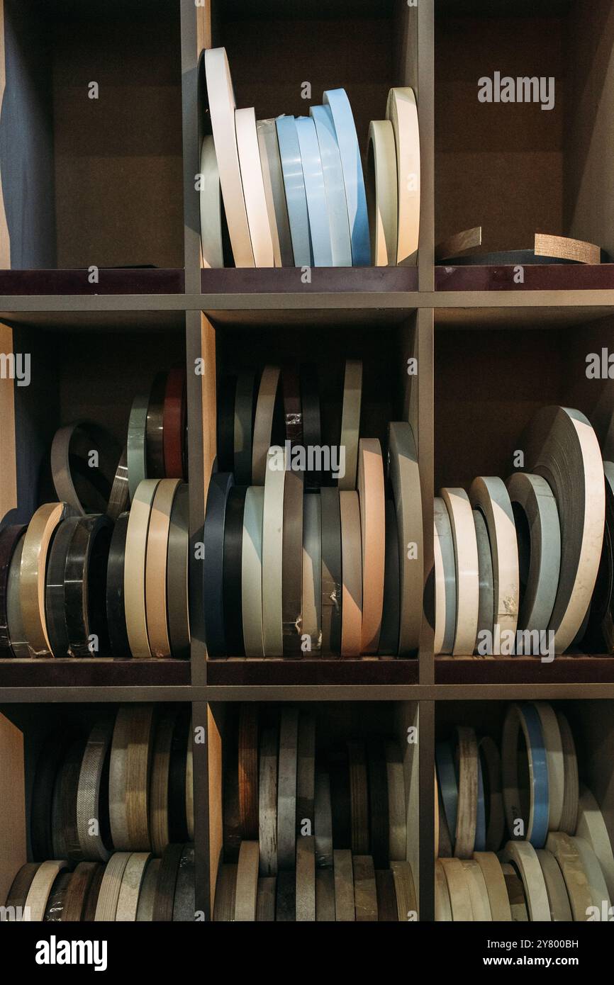 A diverse collection of ribbons, in various colors, sizes, and patterns ...