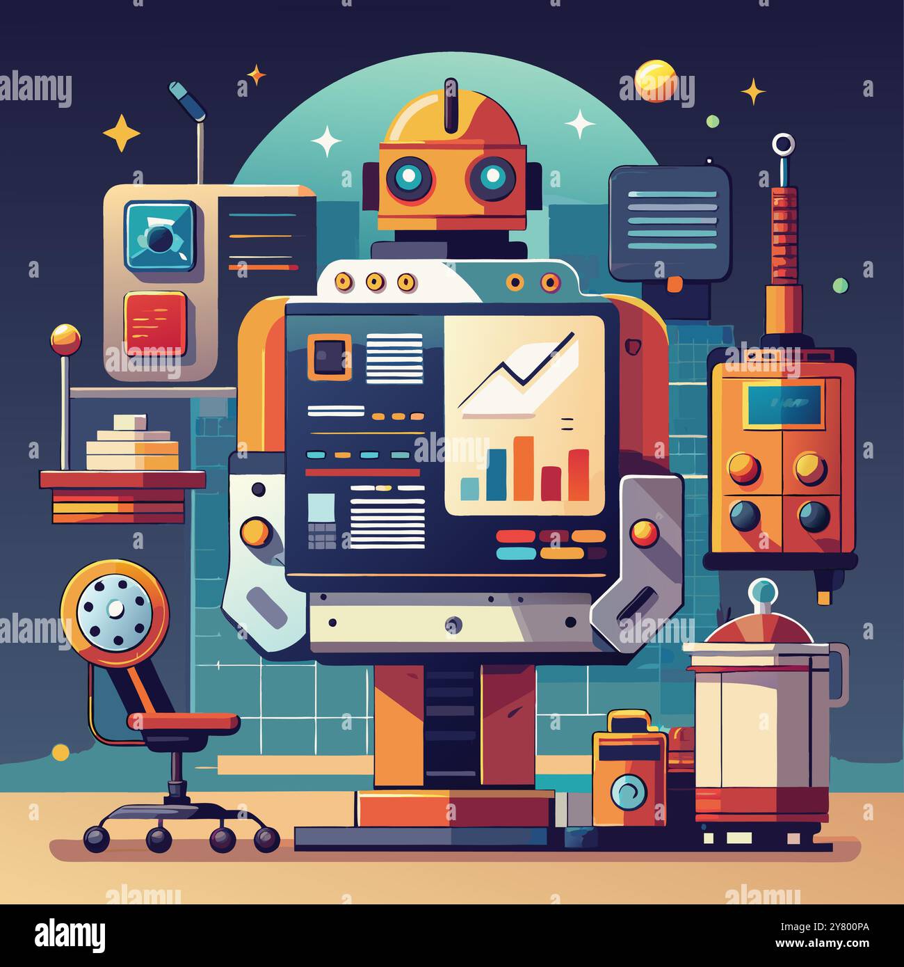 Displaying data analysis graphs charts Stock Vector Images - Alamy