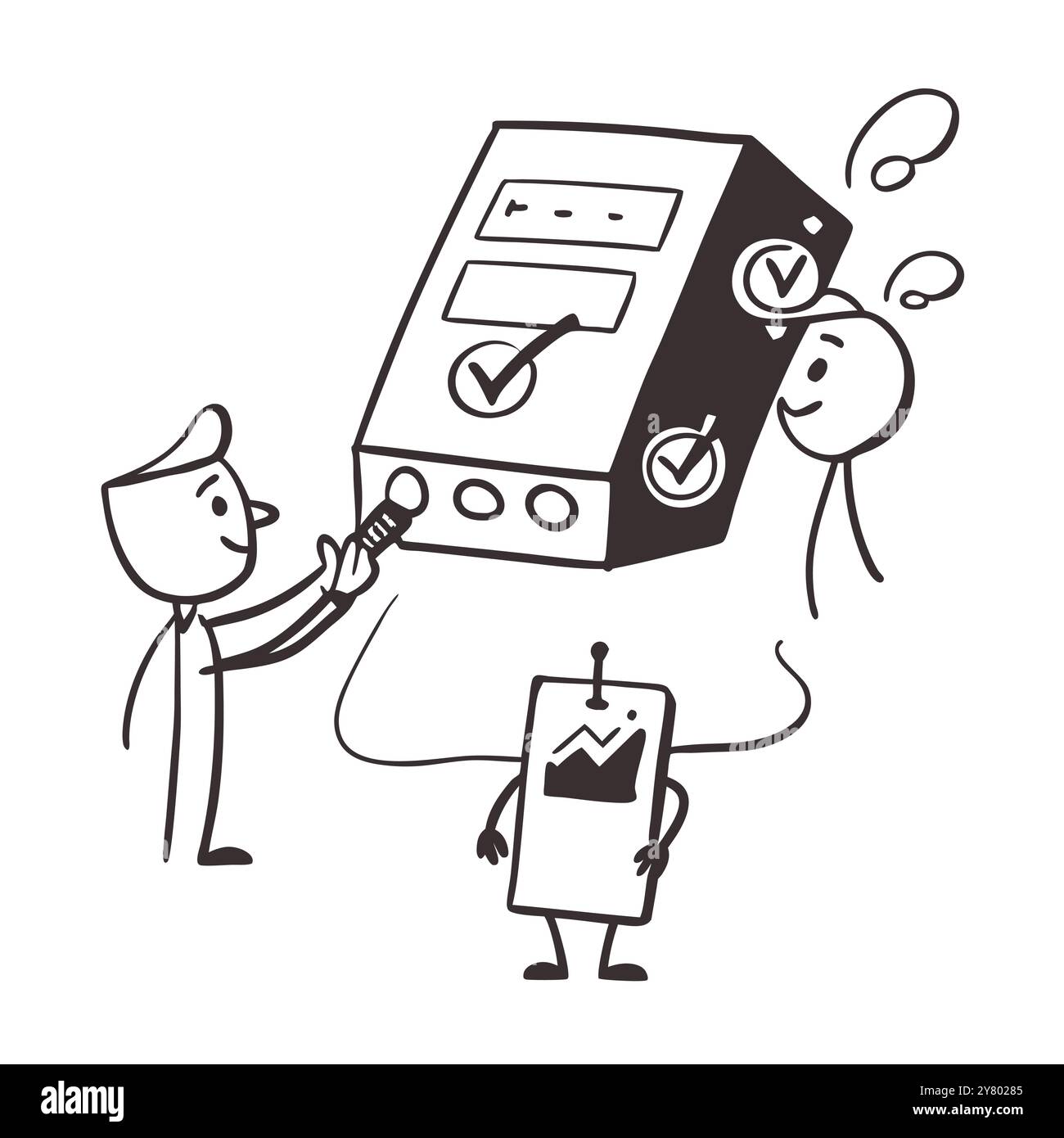 Hand driven machine Stock Vector Images - Alamy