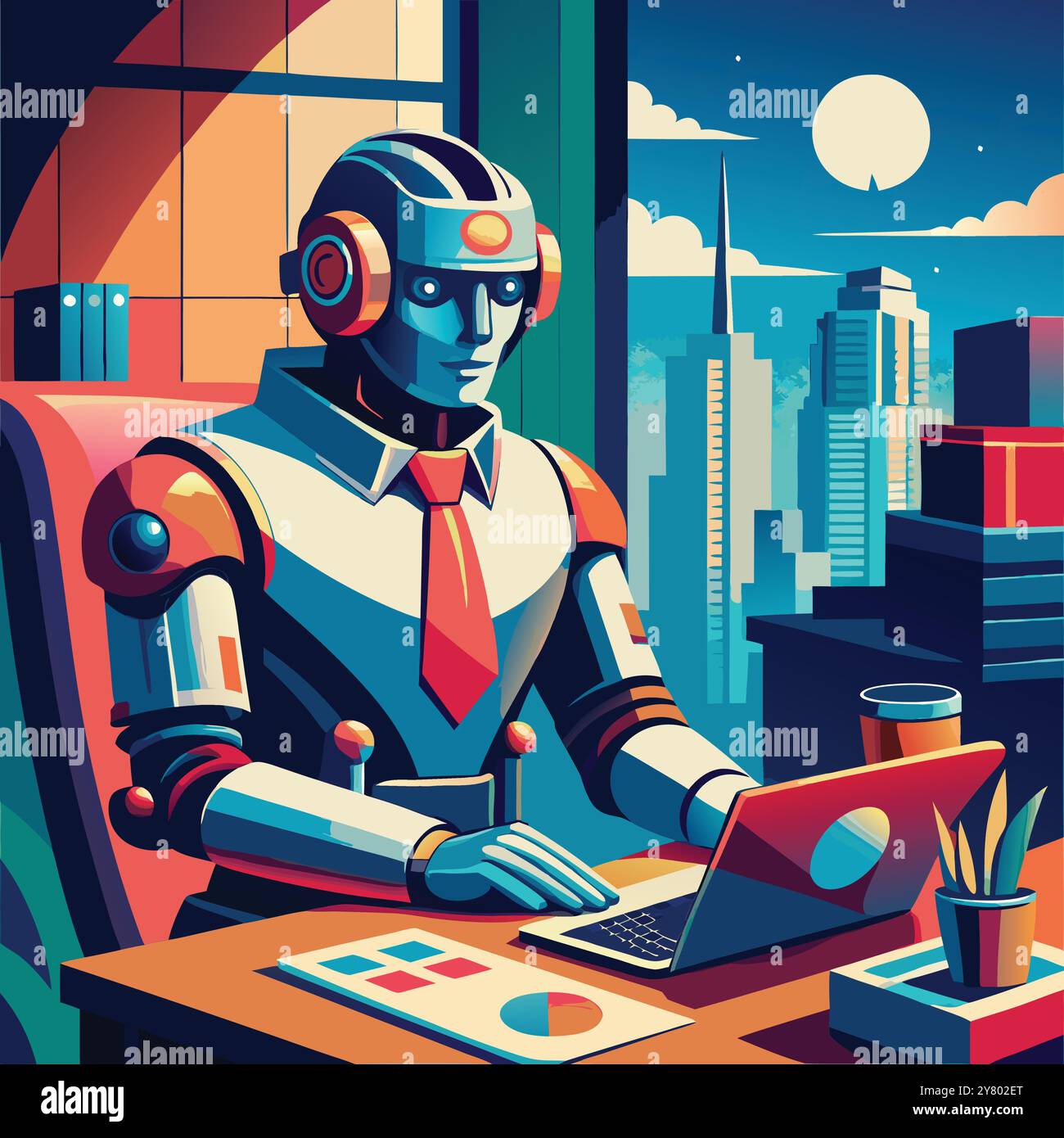 Business collaboration in office setting Stock Vector Images - Alamy